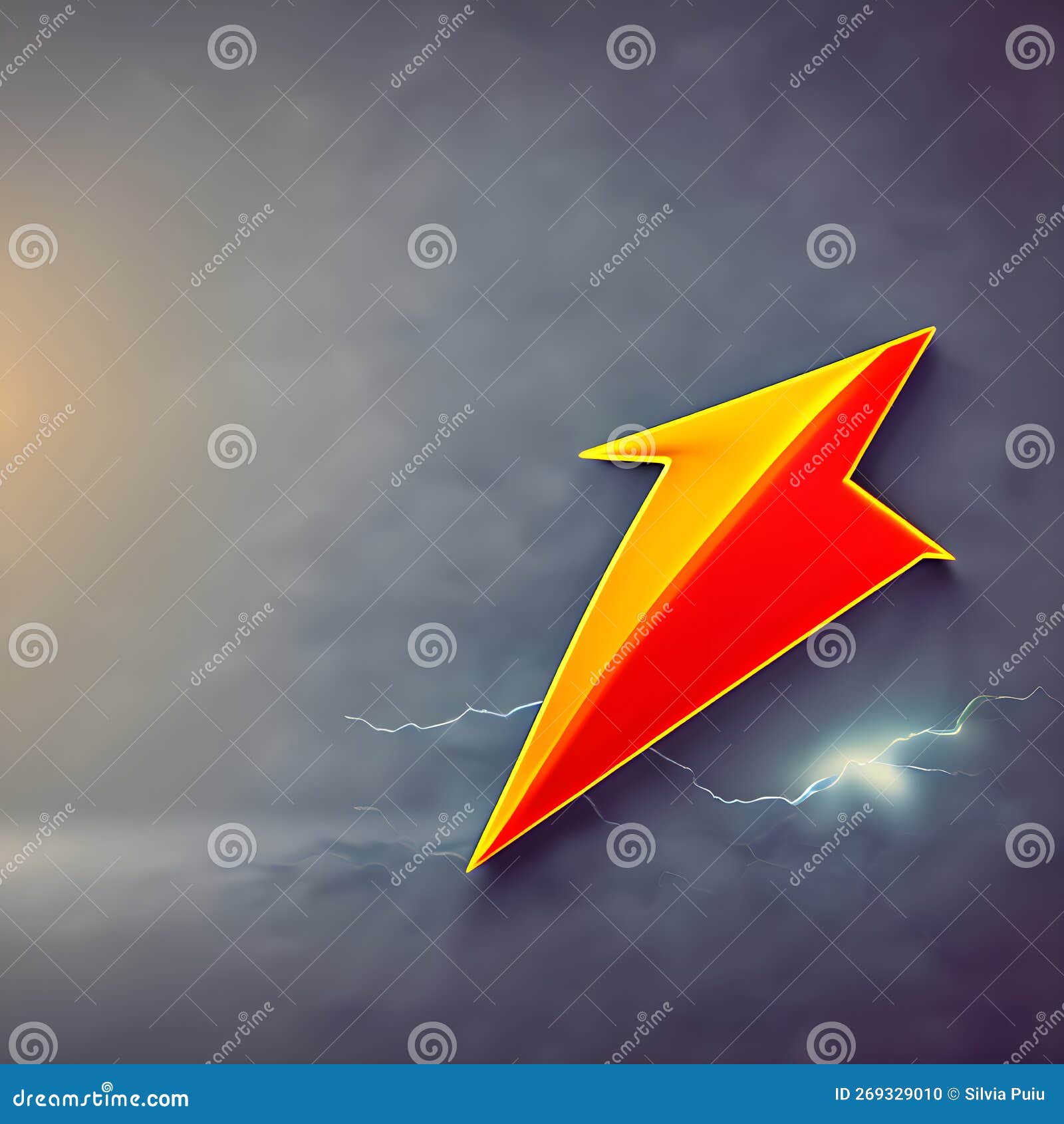 Lightning Shape Logo Style on Grey Background, Isolated. Generative AI ...