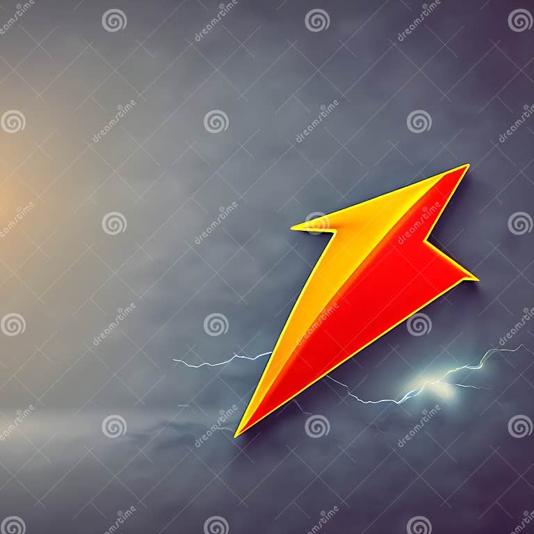 Lightning Shape Logo Style on Grey Background, Isolated. Generative AI ...