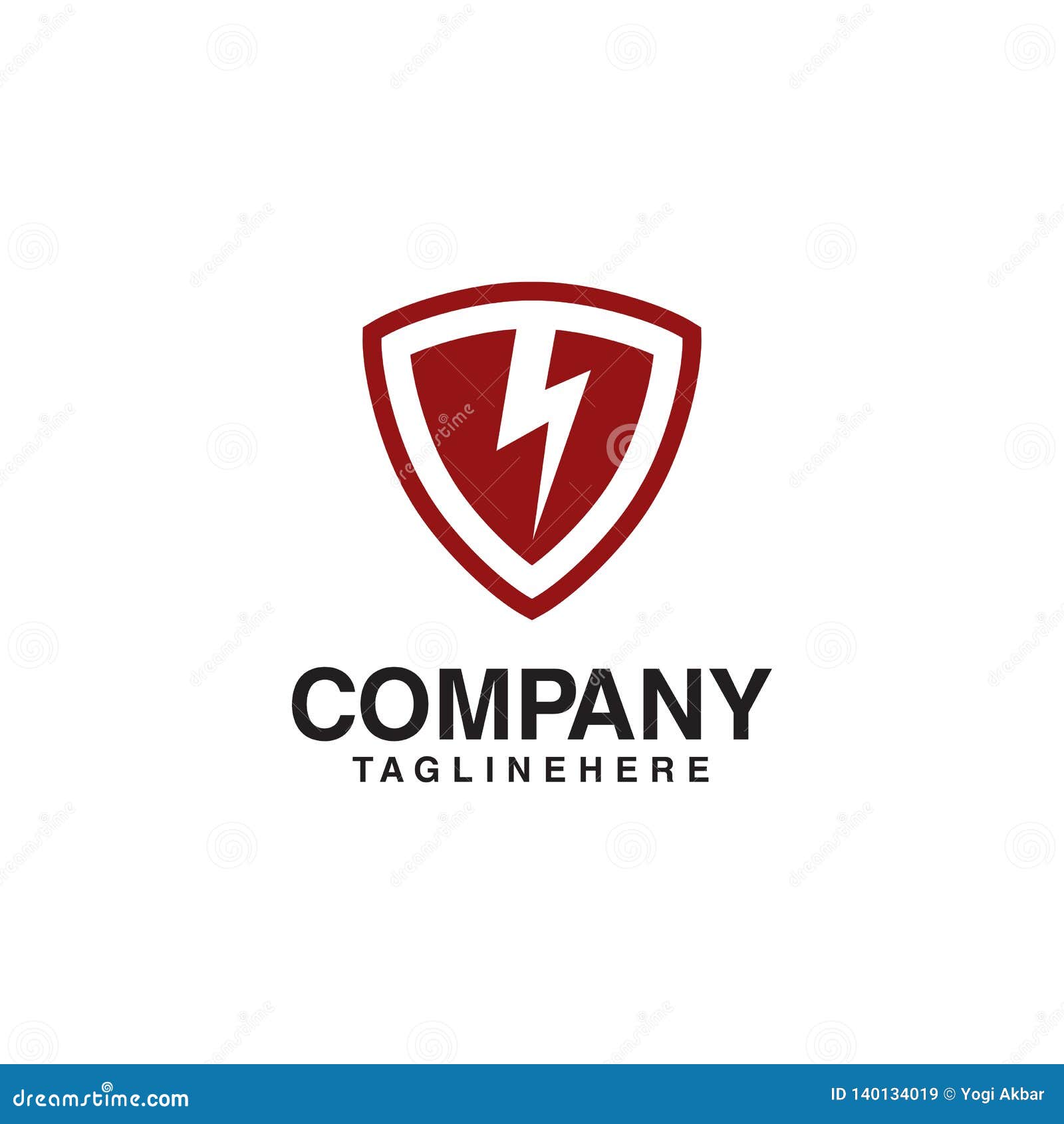 Lightning shield logo stock vector. Illustration of design - 140134019