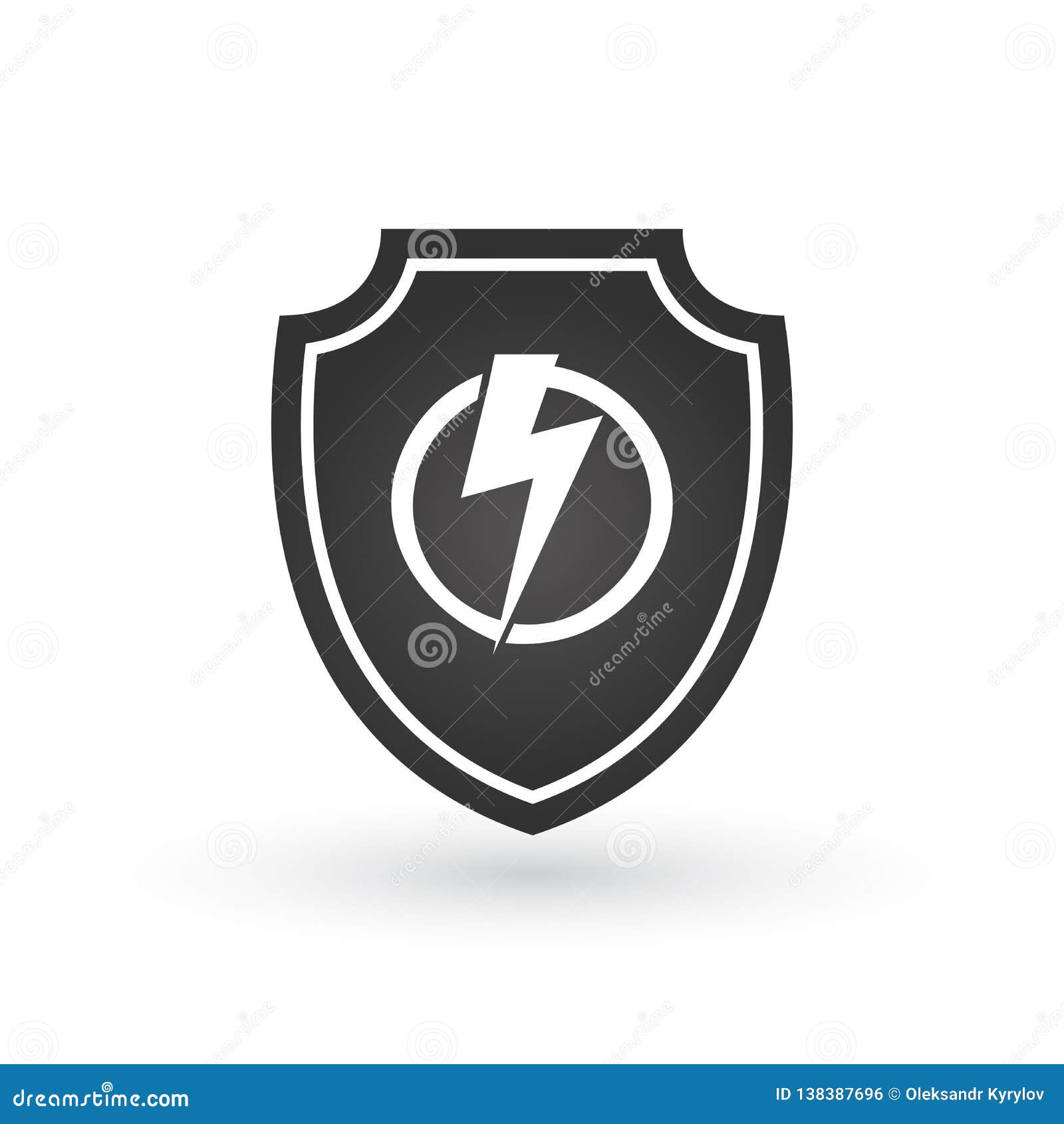 Lightning and Shield Symbol Protect Vector Logo Template Icon. Vector ...