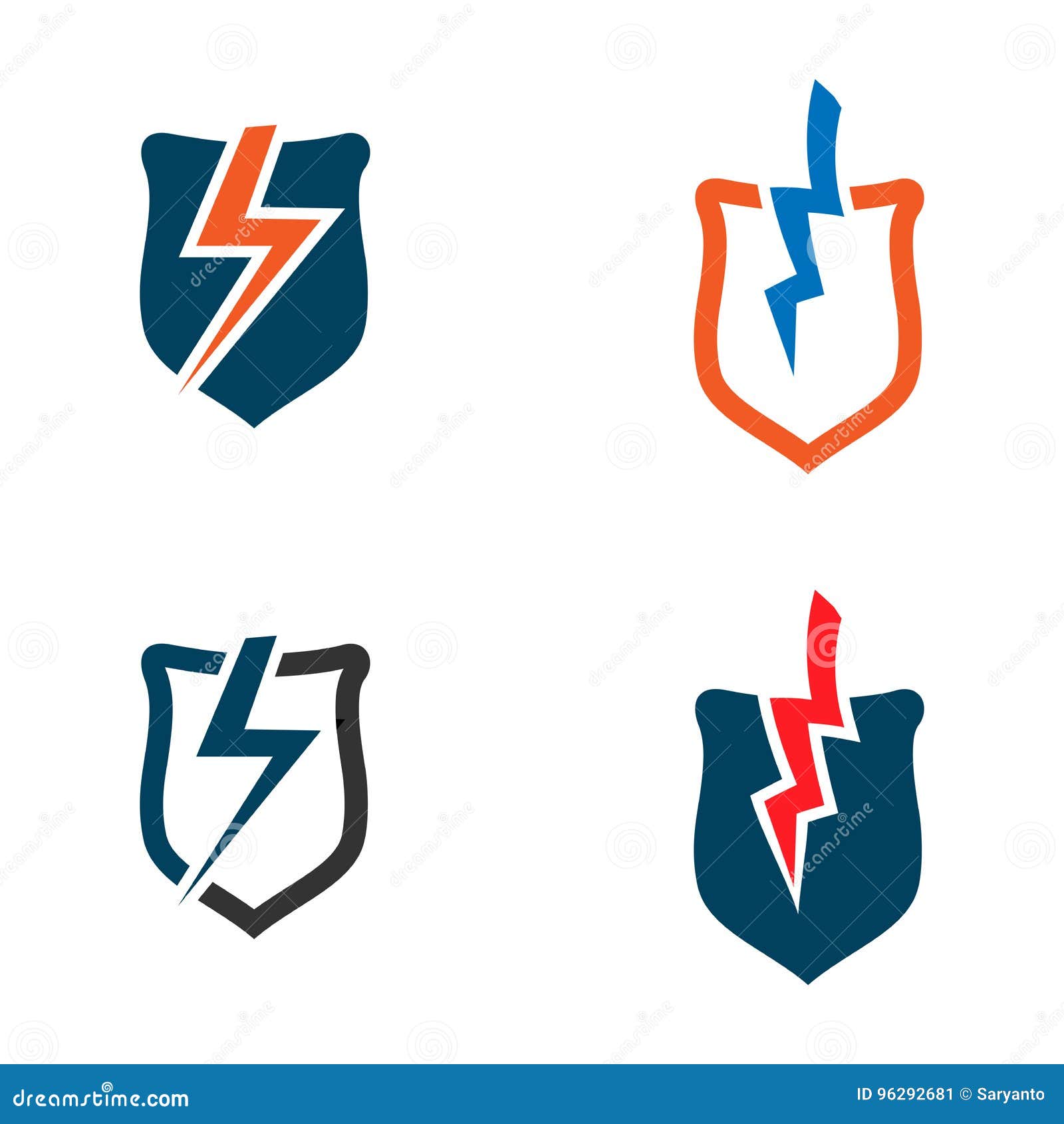 Lightning Shield Vector Illustration Stock Vector - Illustration of ...