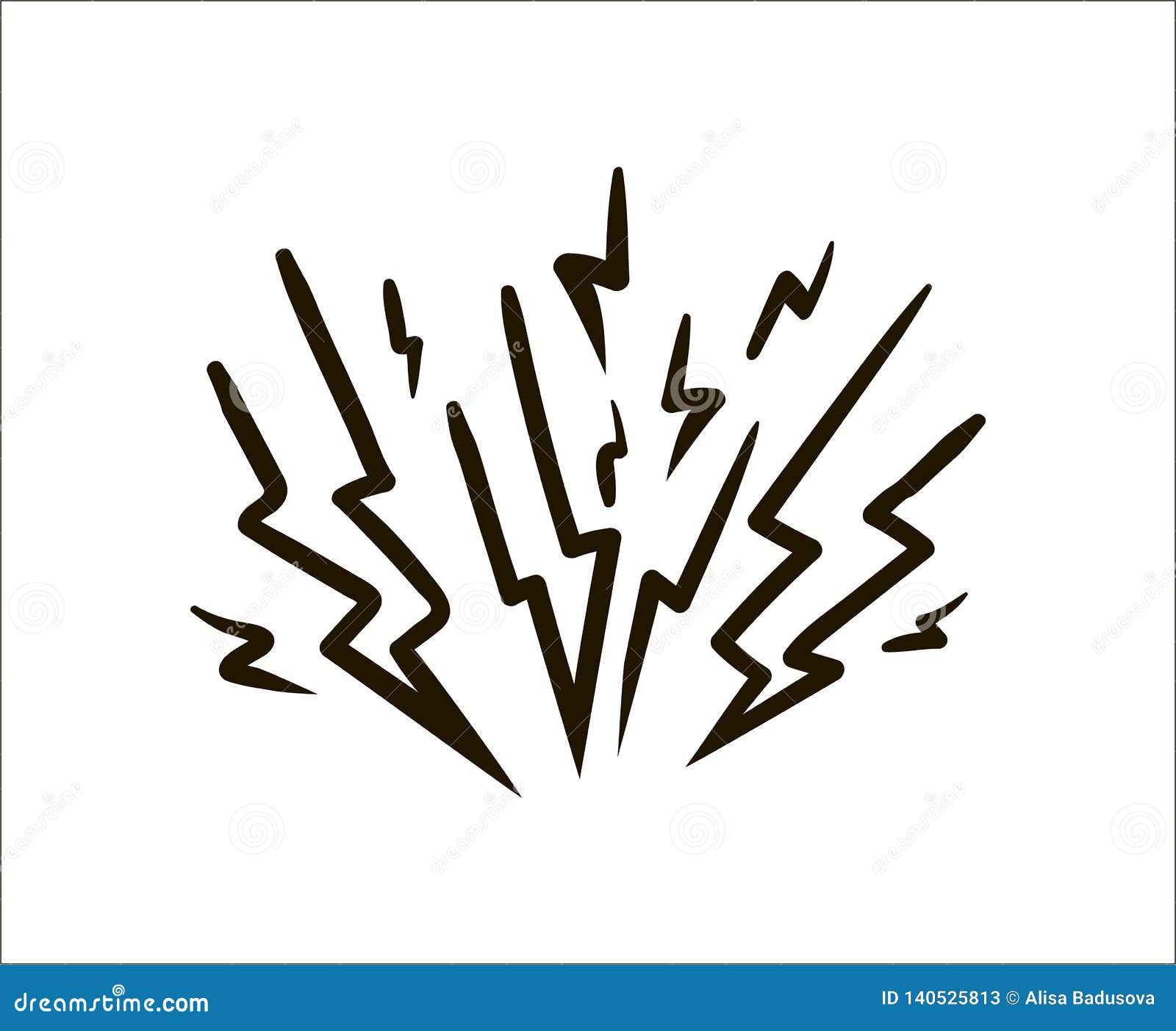 Lightning Simple Sketch Illustration on White Background Stock Vector ...