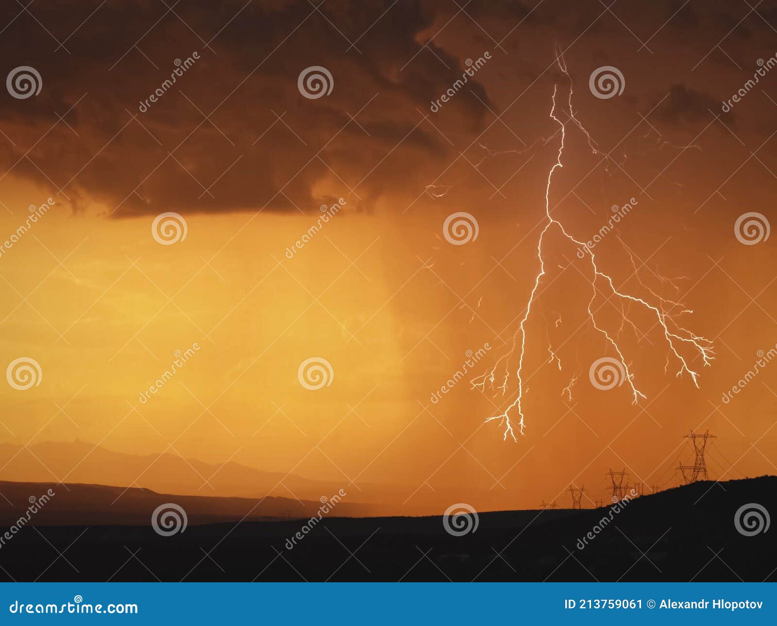 Lightning in the Sky. Electric Discharges in the Sky Stock Image ...