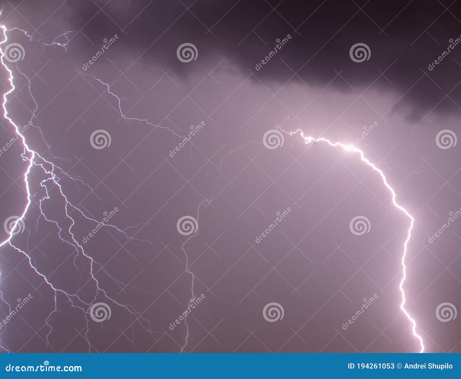 Lightning in the Sky at Night As an Background Stock Image - Image of ...