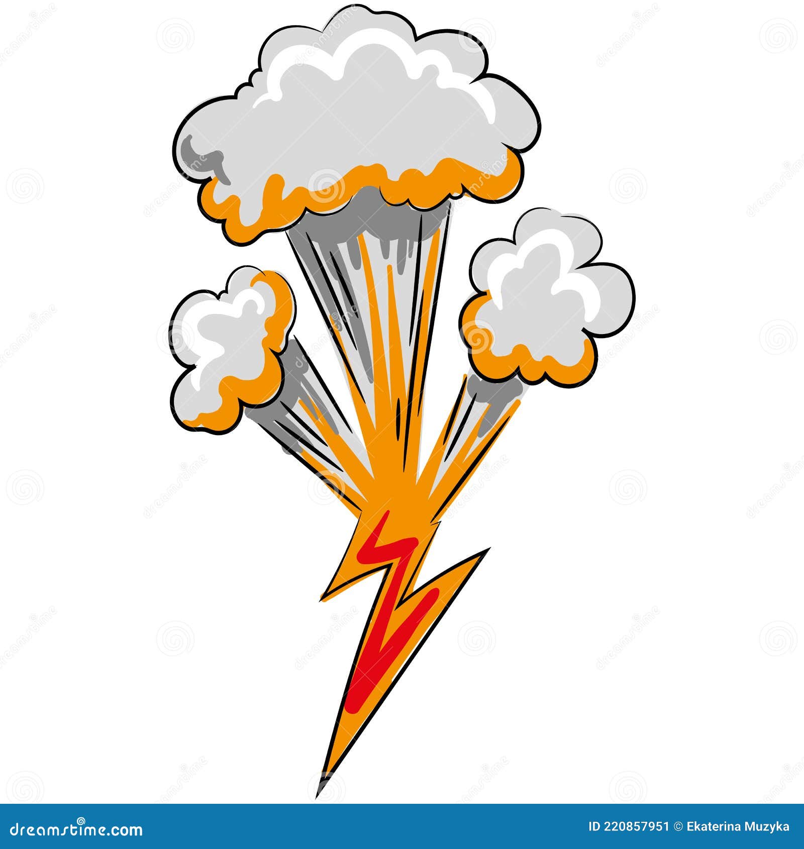 Lightning Smoke Speech Cloud Comic Cartoon Vector Stock Vector ...