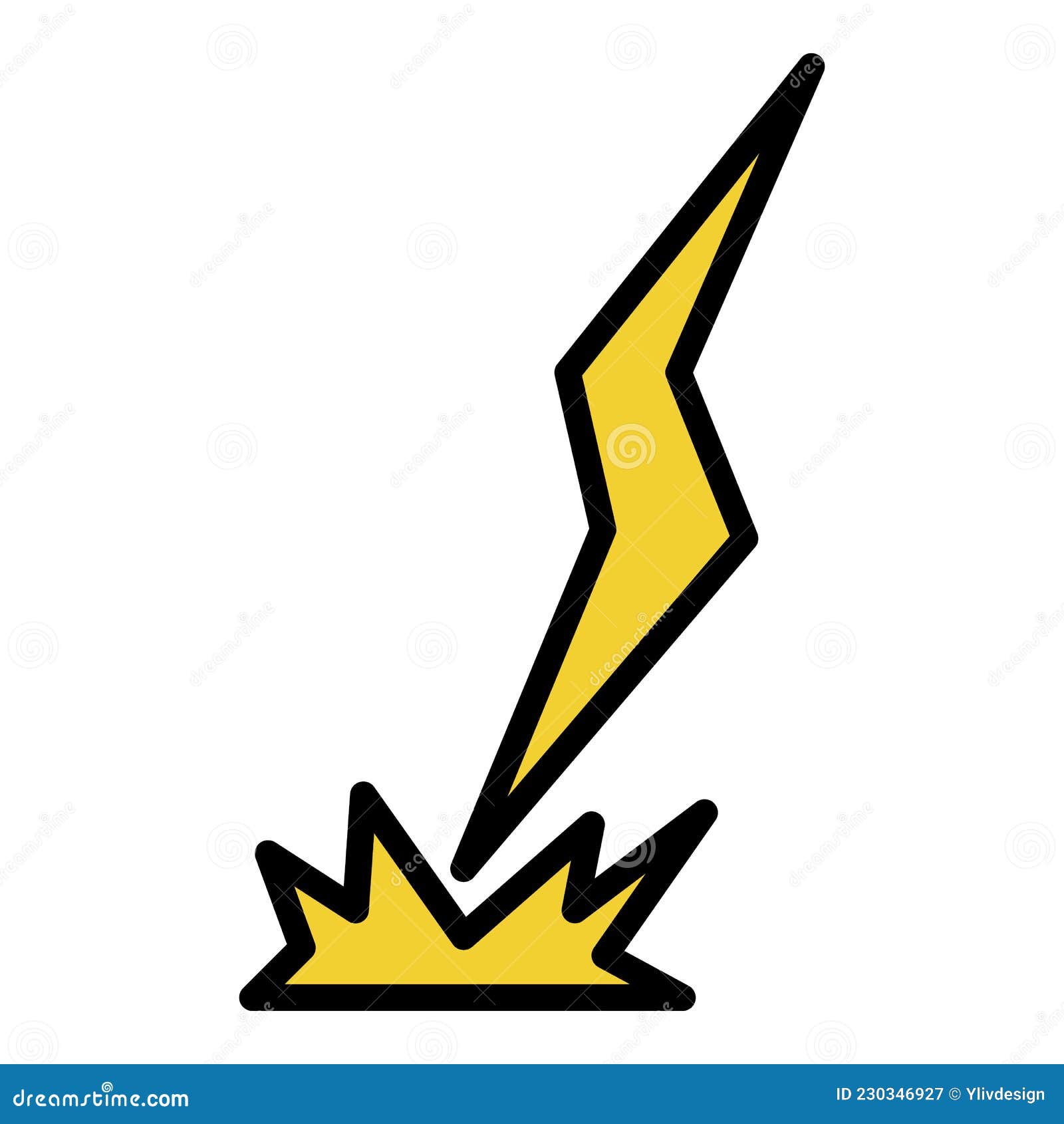 Lightning with Sparks Icon Color Outline Vector Stock Vector ...