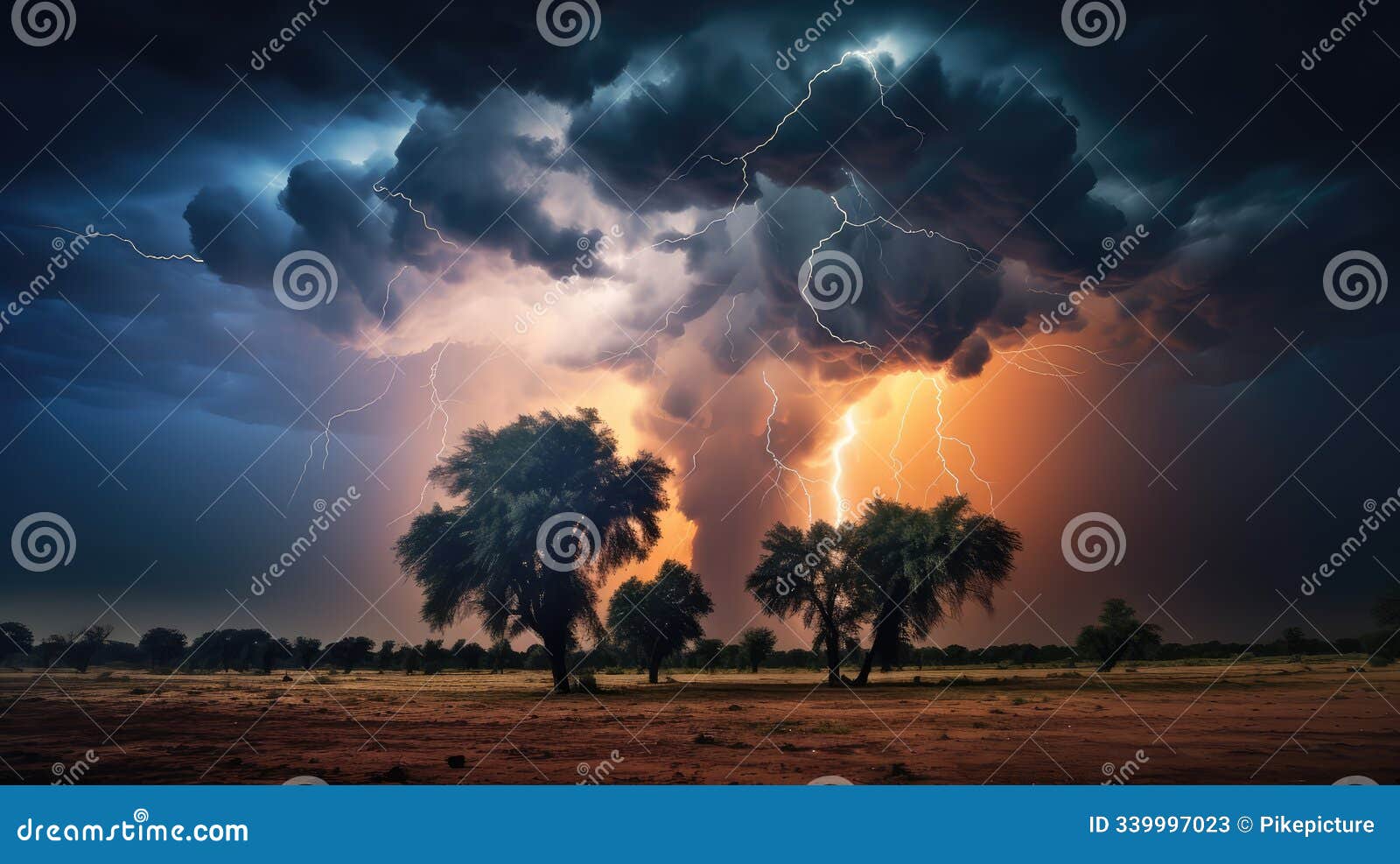 Lightning spring storms stock illustration. Illustration of gusty ...