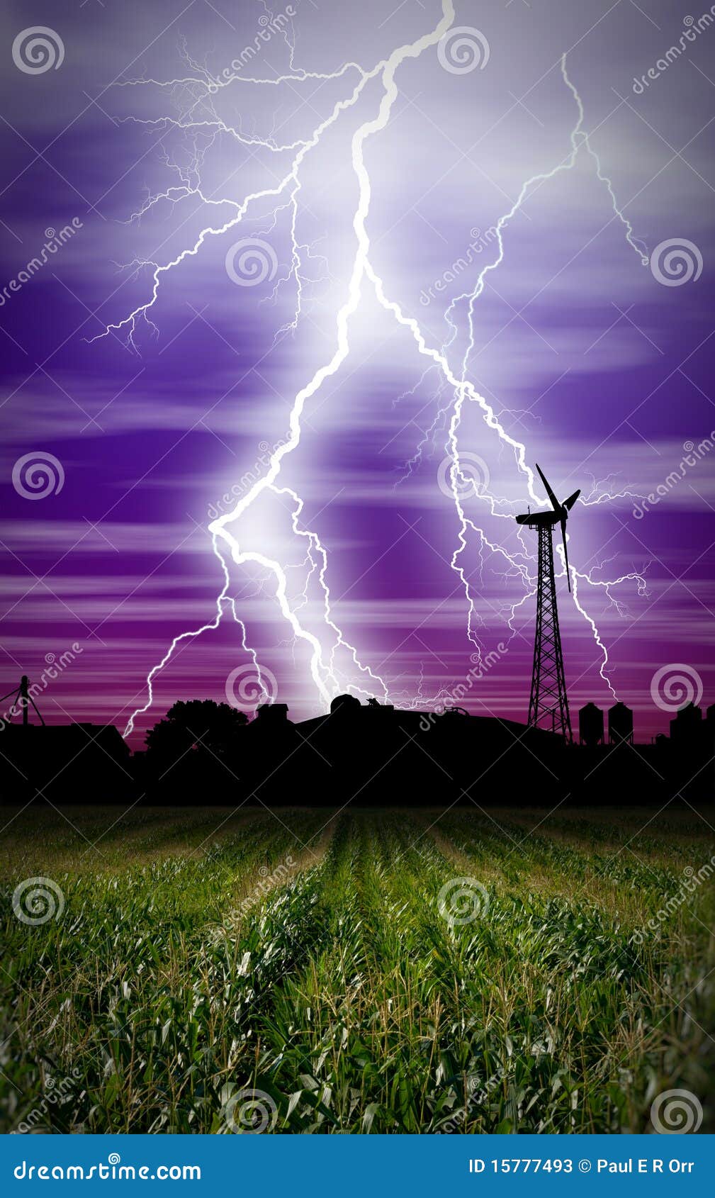 Lightning Storm stock image. Image of country, grow, meadow - 15777493