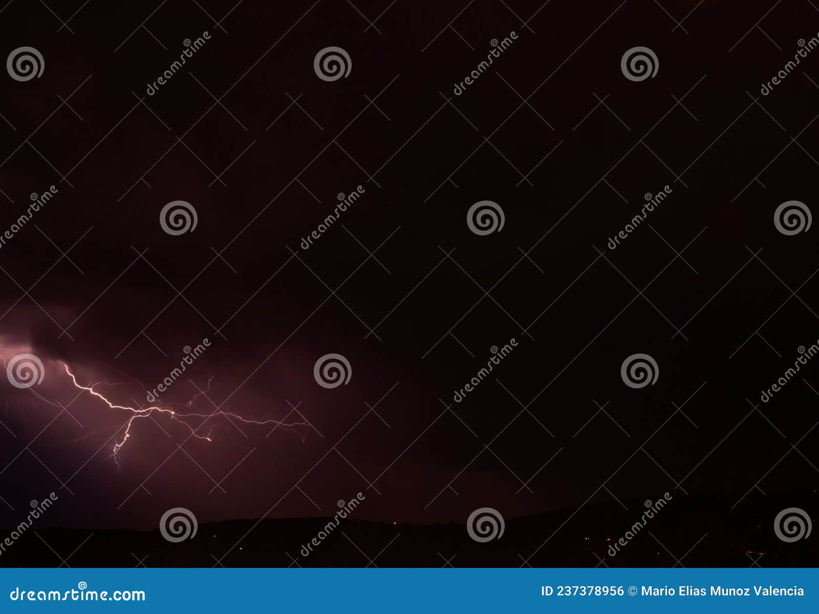 Lightning Storm in the Dark Cloud Sky Illuminated by the Glare of ...