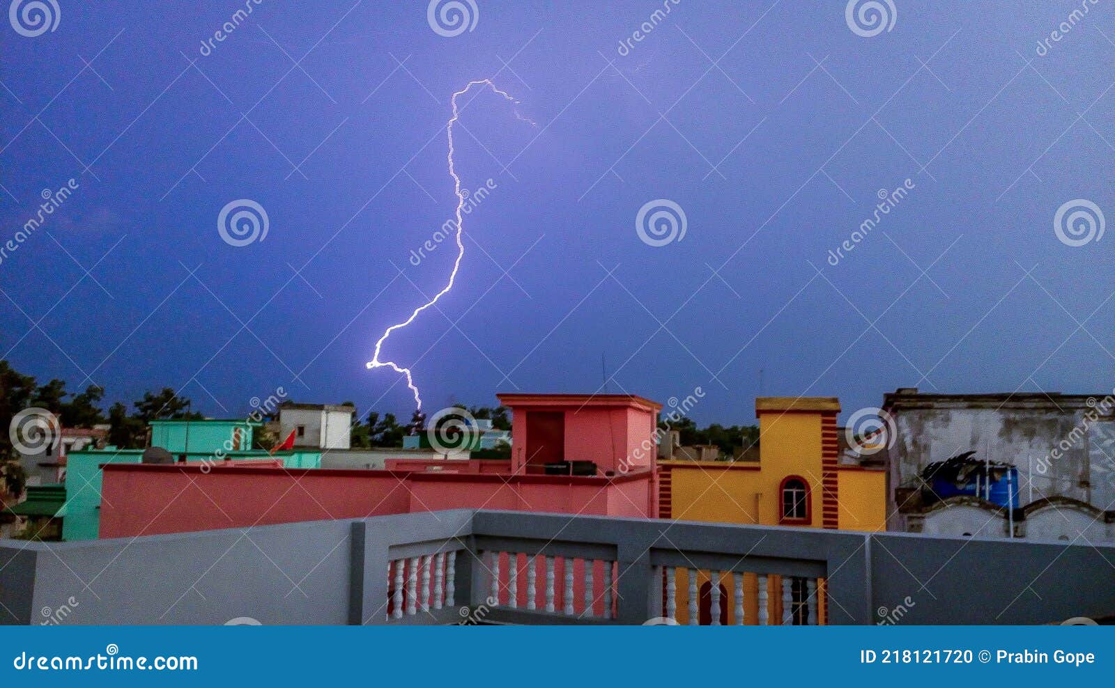 Electricity in sky stock photo. Image of facade, night - 218121720