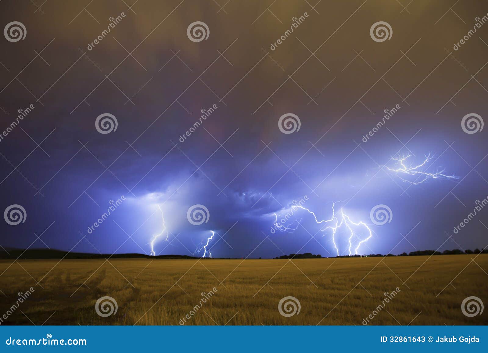 Lightning storm stock image. Image of light, weather - 32861643