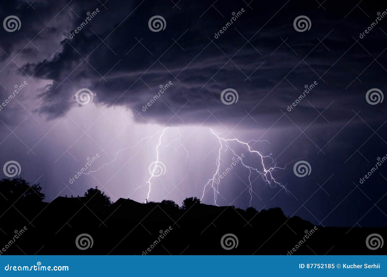Lightning storm in the sky stock image. Image of climate - 87752185