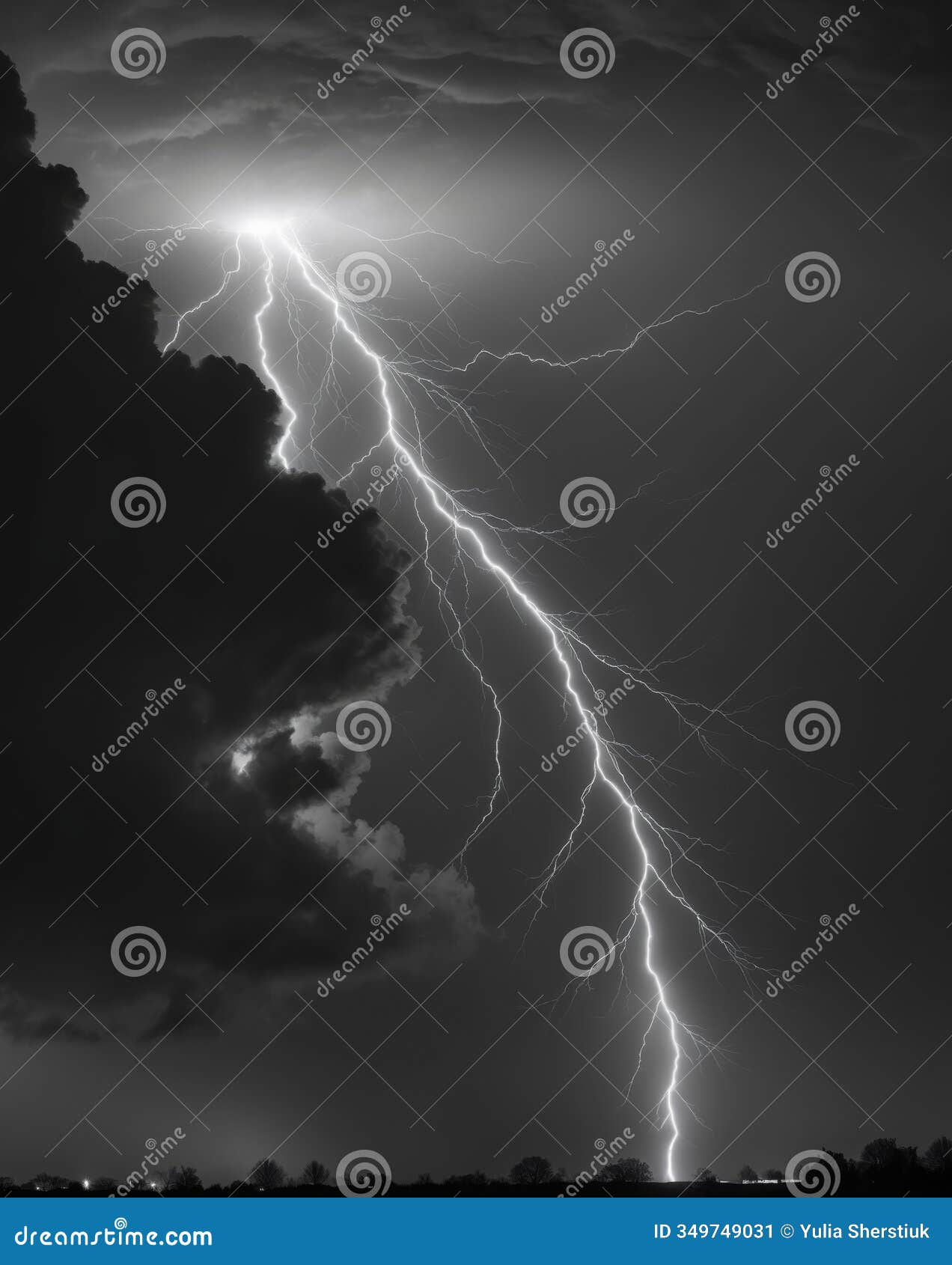 Lightning Storm a Striking Image of Lightning Bolts Illuminating Stock ...