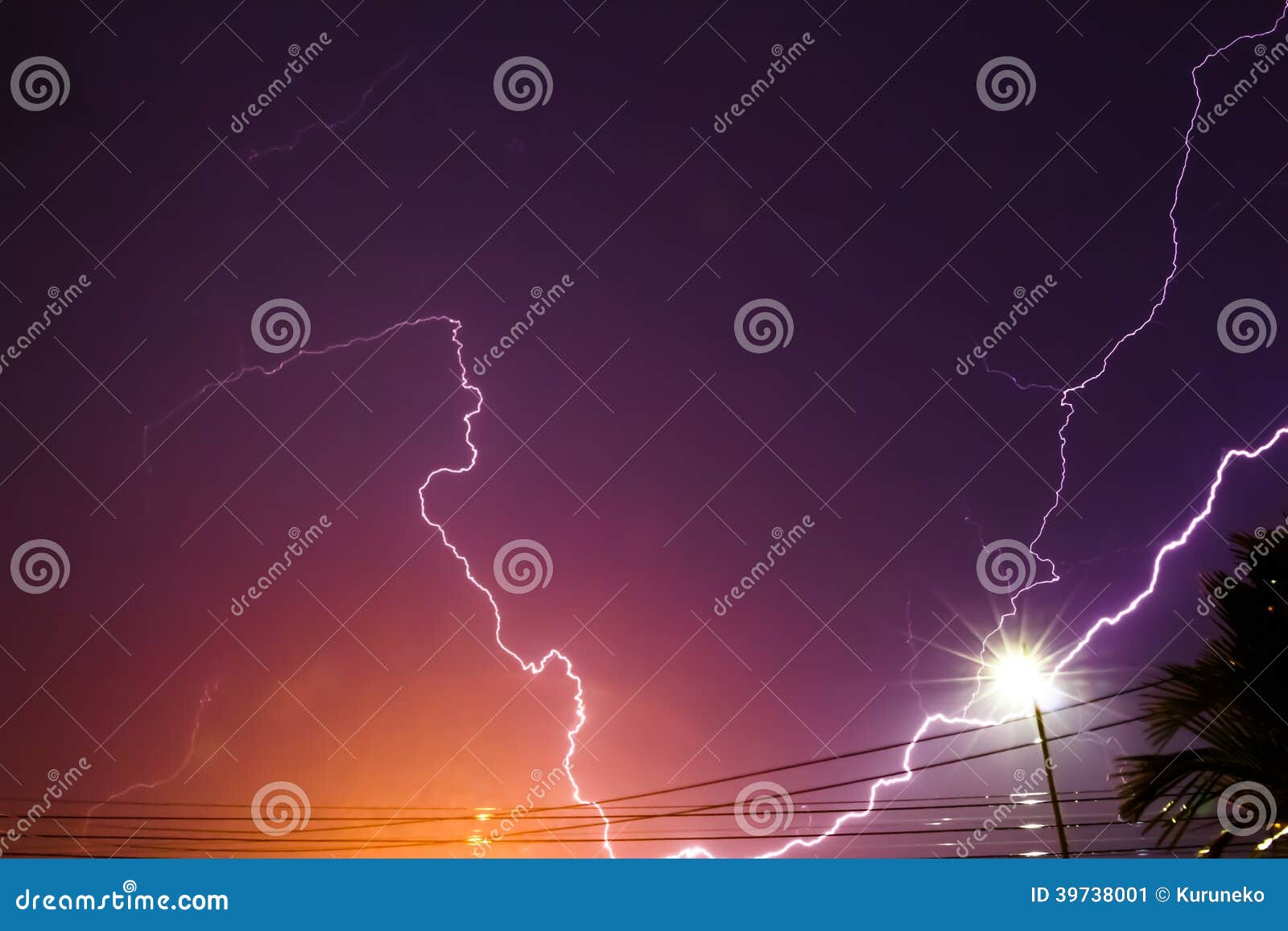 Lightning streaks stock image. Image of discharge, electrical - 39738001