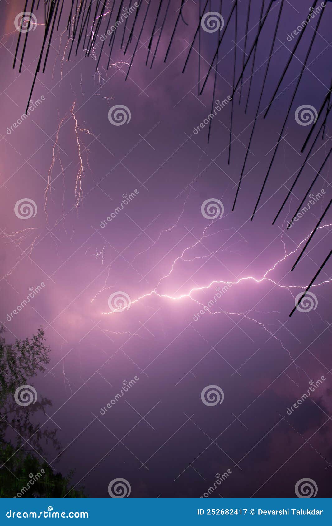 Lightning Streaks during Night Stock Image - Image of fier, storm ...