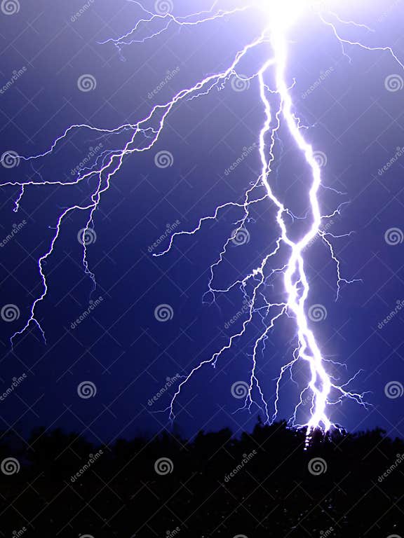 Lightning strike stock image. Image of hail, single, light - 12730259