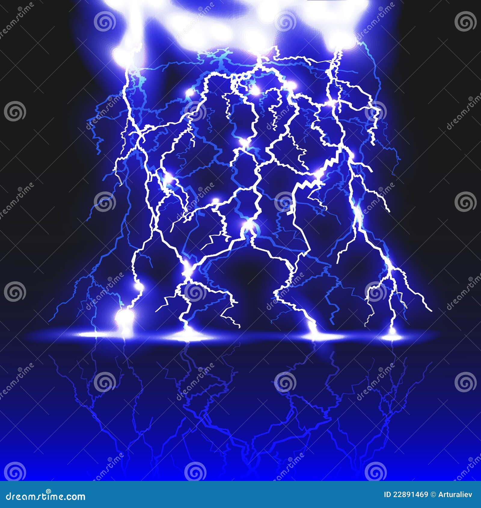 Lightning strike stock vector. Illustration of background - 22891469