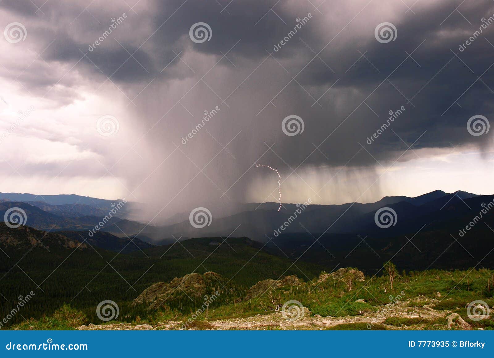 Lightning Strike stock image. Image of mountaintop, hike - 7773935