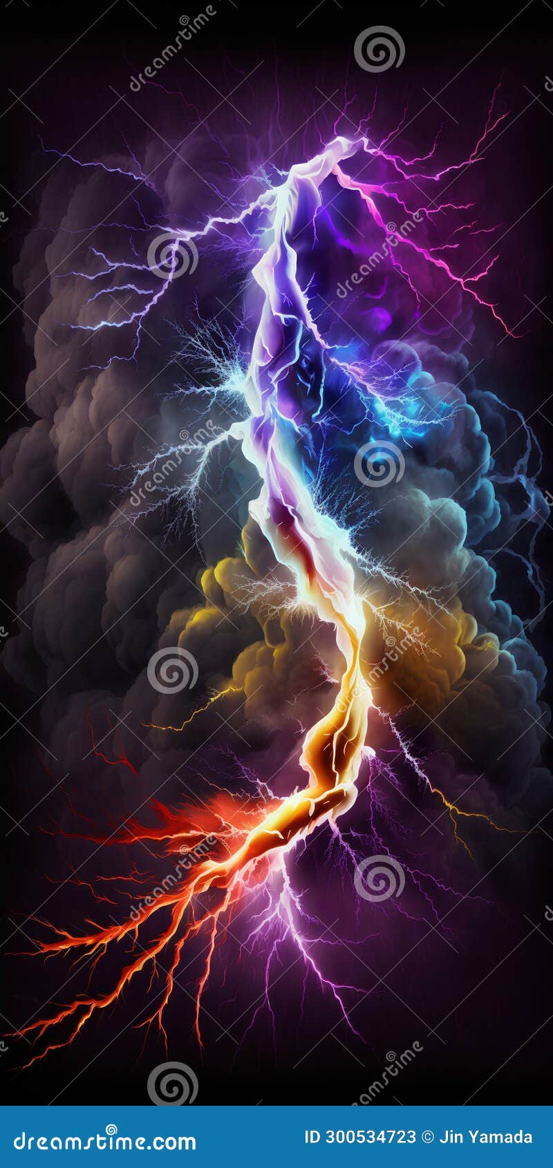 Lightning Strike in the Dark. Abstract Background. Vector Illustration ...