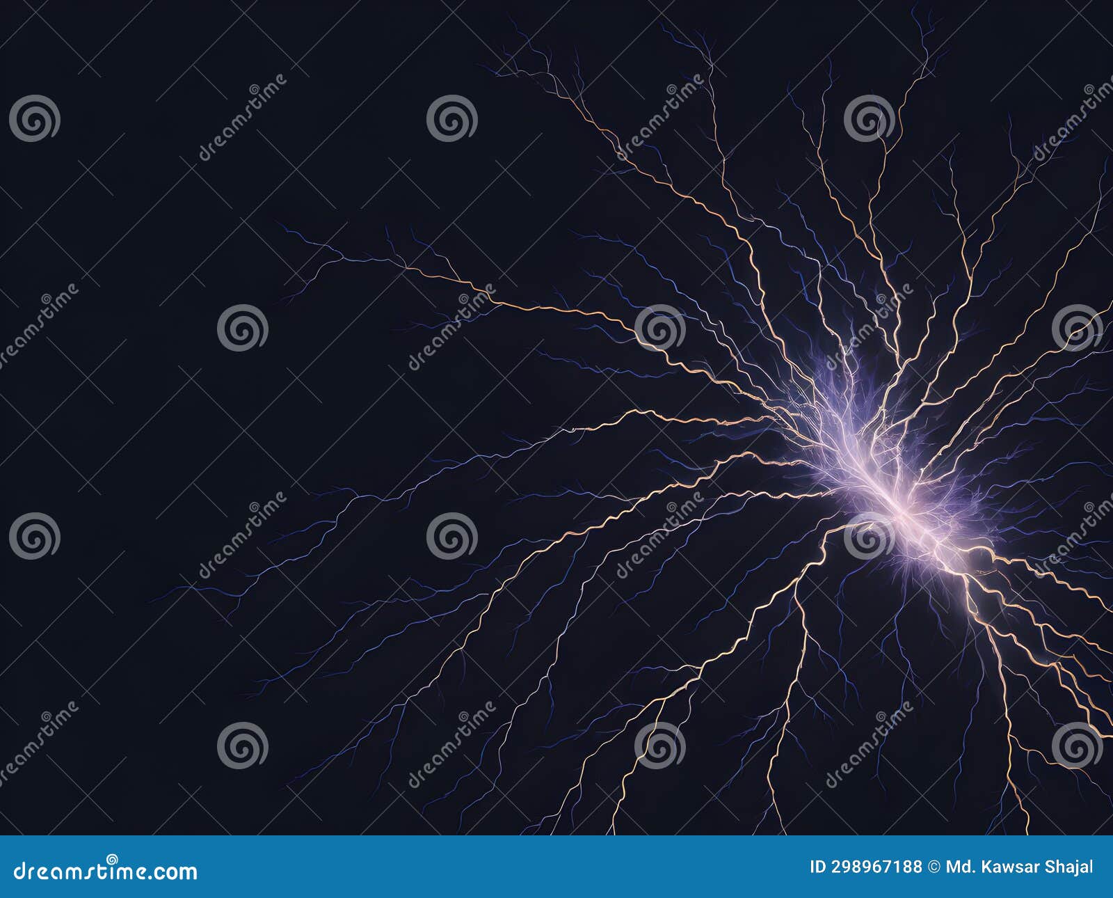 Lightning Strike on a Dark Background. Stock Photo - Image of stormy ...