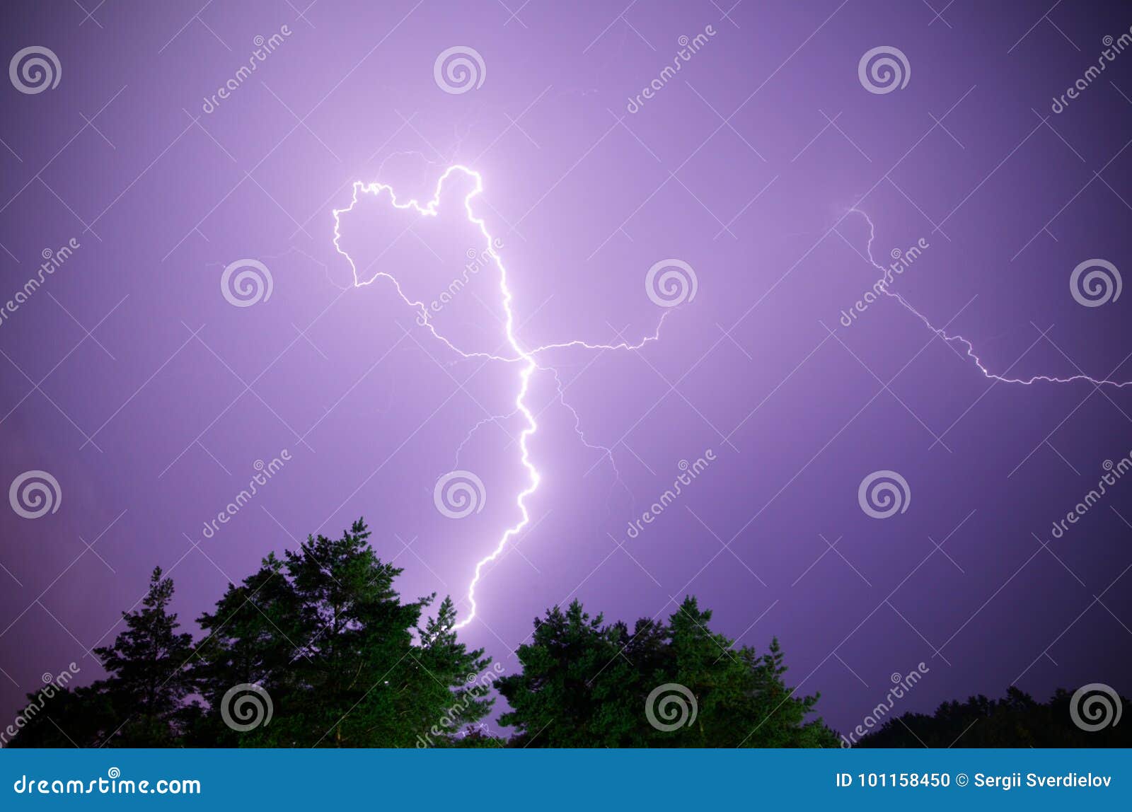 Lightning Strike on the Dark Cloudy Sky Stock Photo - Image of danger ...