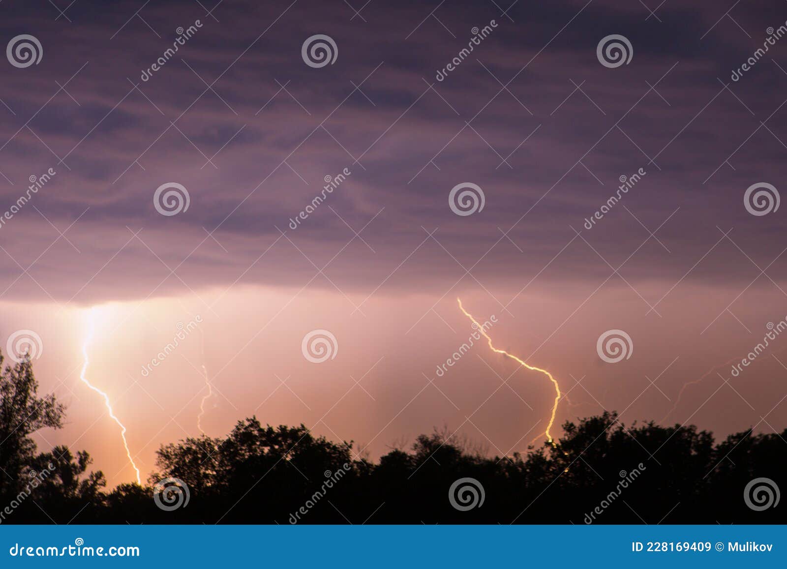 Lightning Strike on the Dark Sky Stock Image - Image of power ...