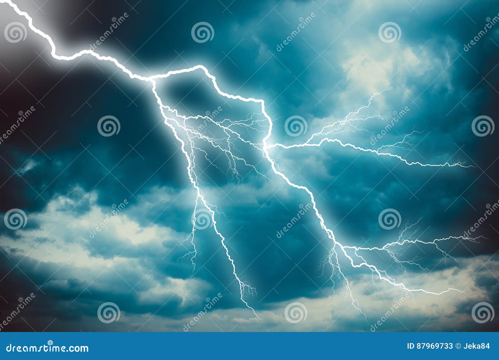 Lightning Strike on the Dark Sky Stock Image - Image of extreme ...