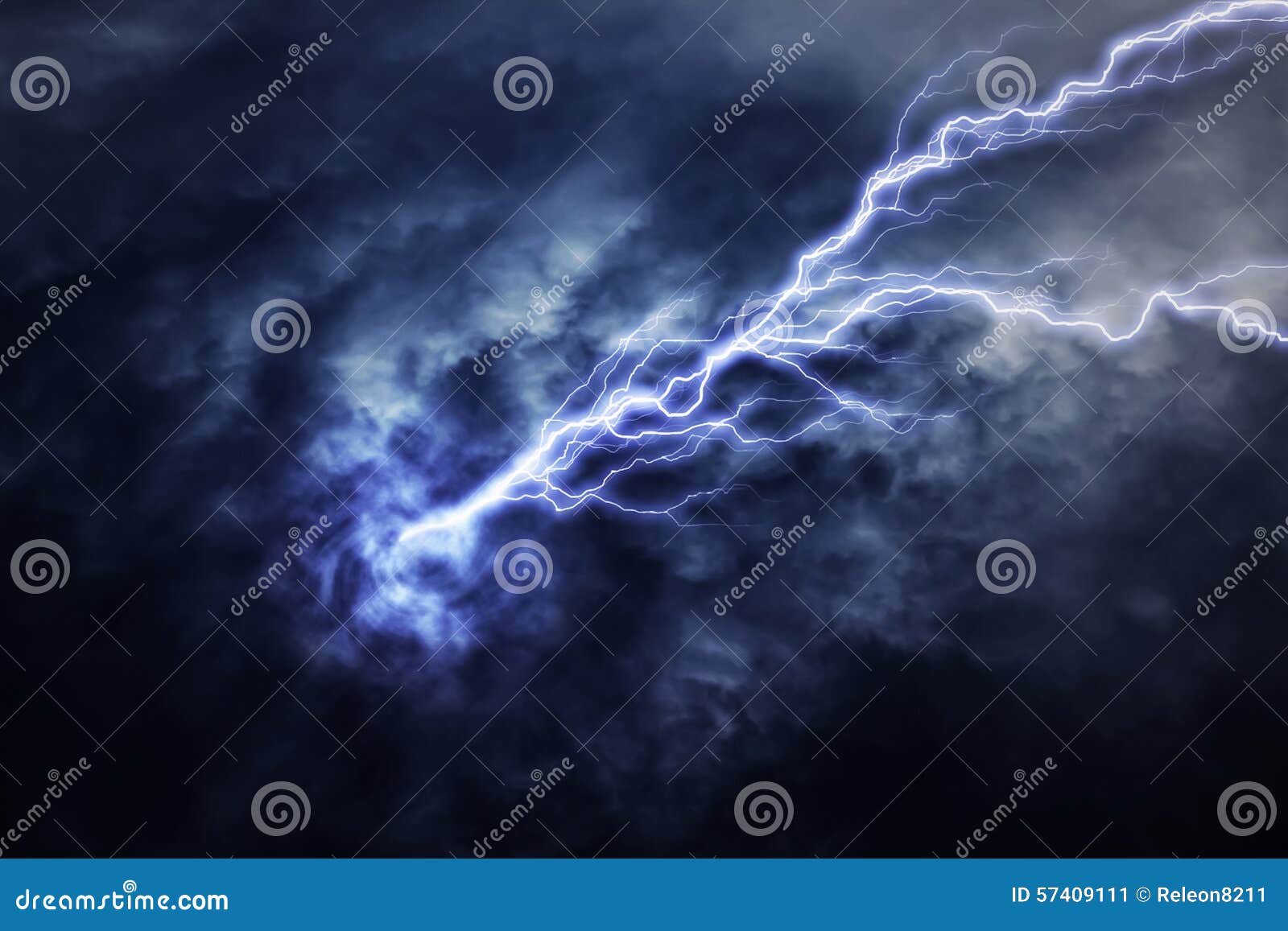 Lightning Strike during an Electrical Storm Stock Illustration ...