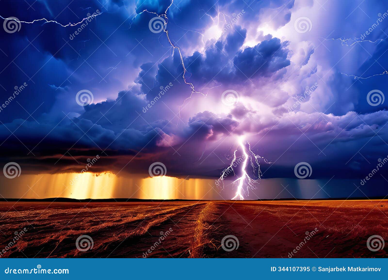 Lightning Strike a Massive Electrostatic Discharge that Occurs D Stock ...