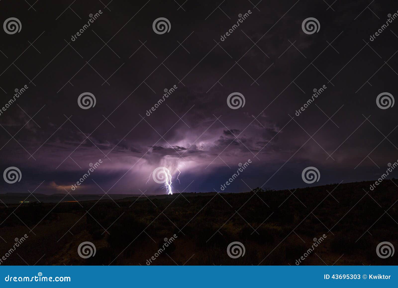 Lightning Strike at night stock image. Image of beauty - 43695303