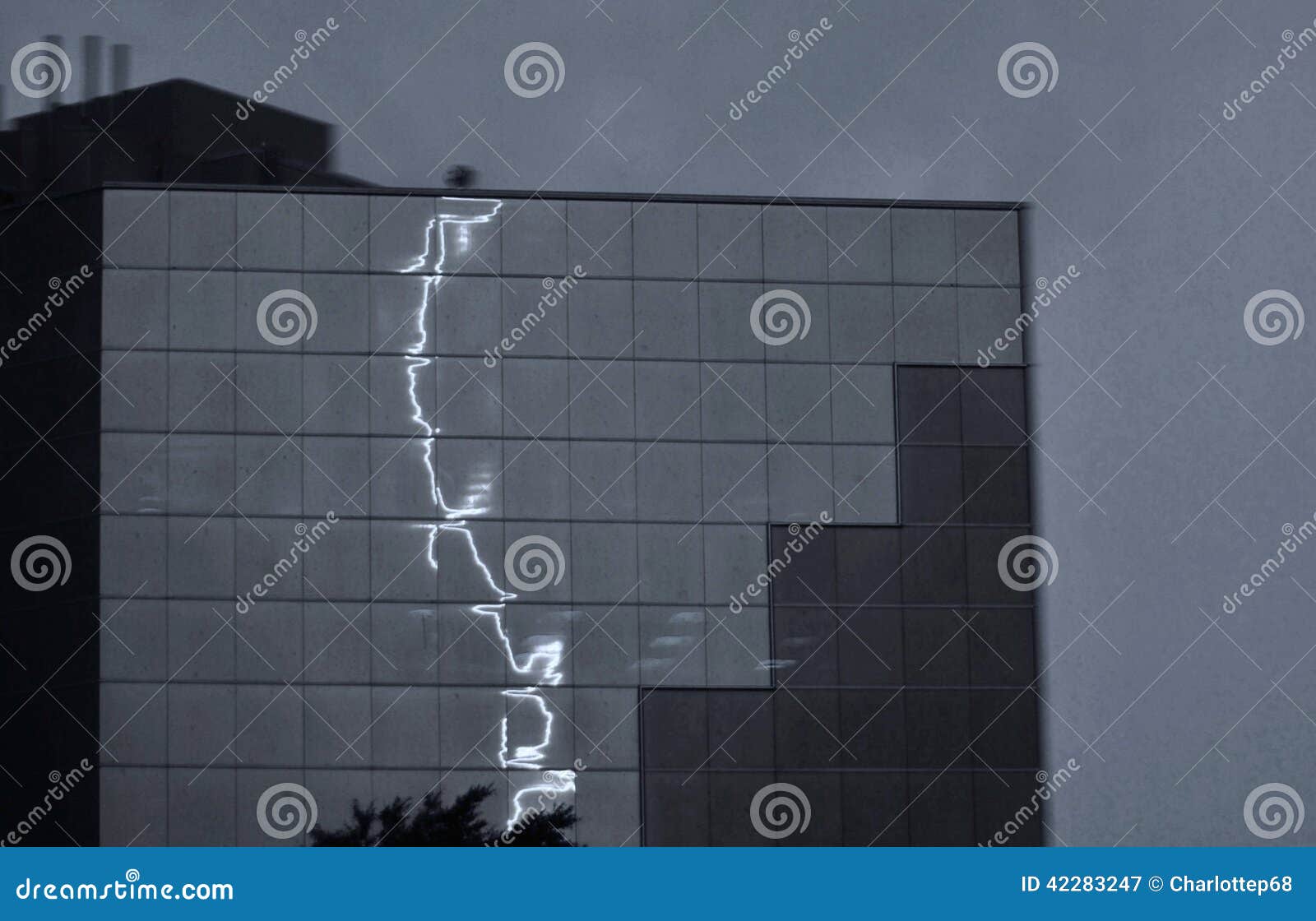 Lightning Strike Reflection Stock Image - Image of walled, lightning ...