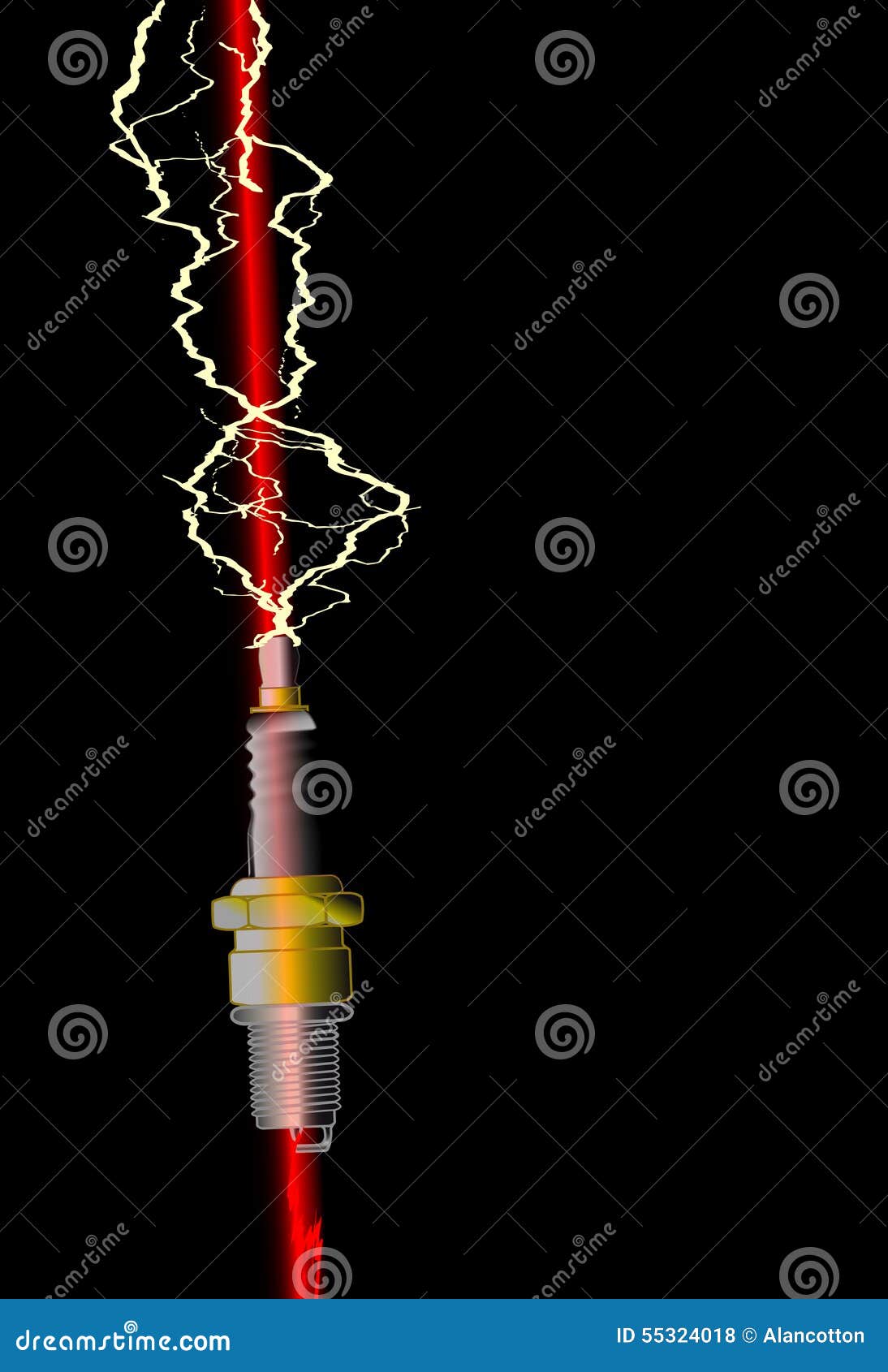 Lightning Strike Spark Plug Stock Illustration - Illustration of ...