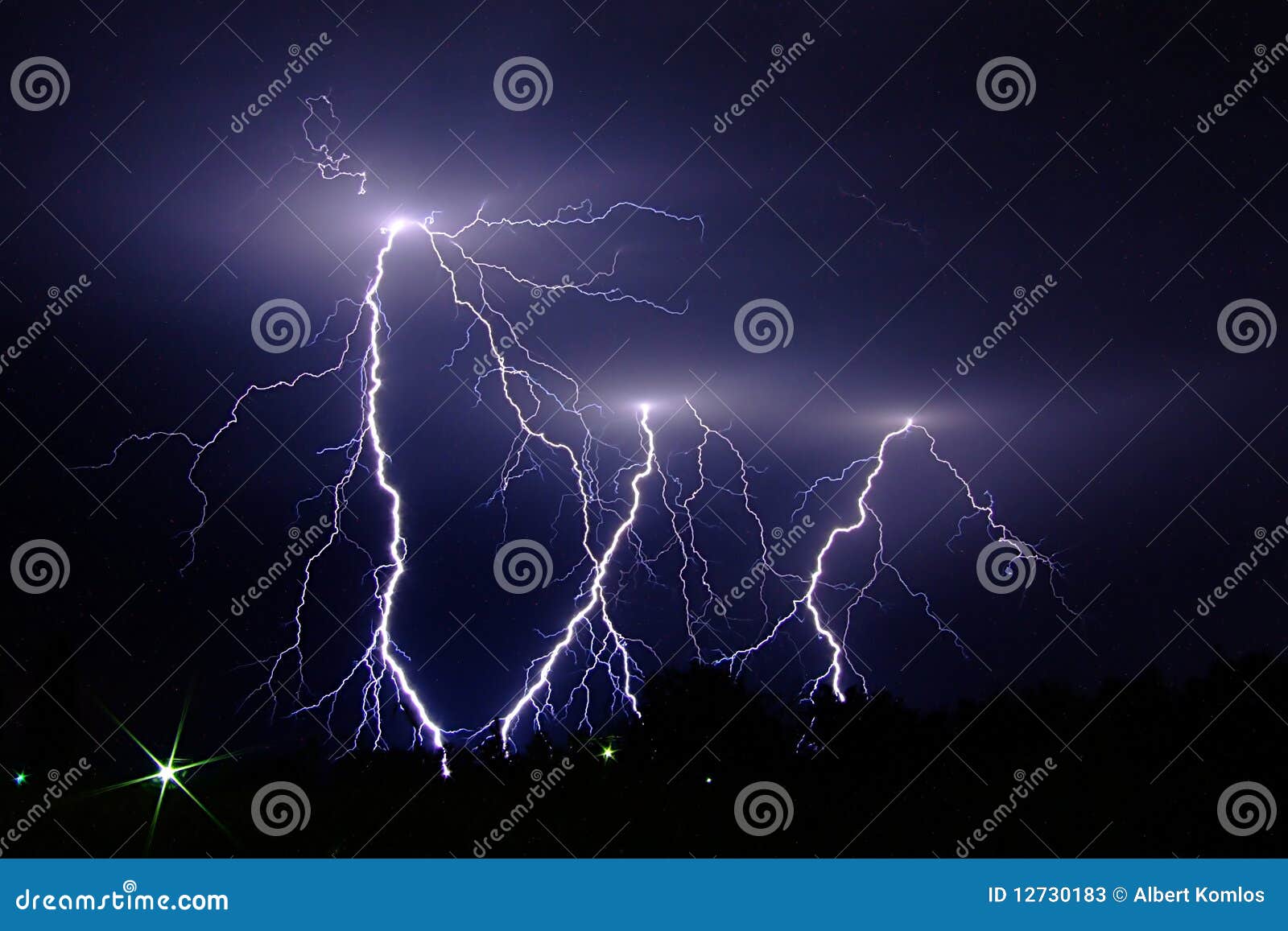 Lightning strikes stock image. Image of branched, nature - 12730183