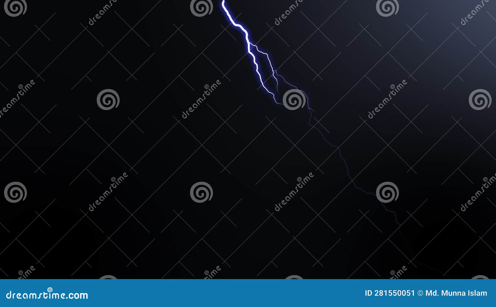 Lightning Strikes on a Black Background. Stock Illustration ...