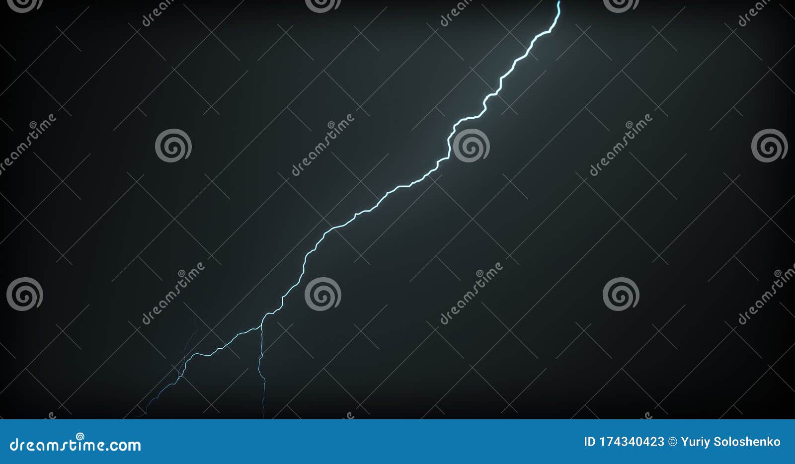 Lightning Strikes on a Black Background with Realistic Reflections ...