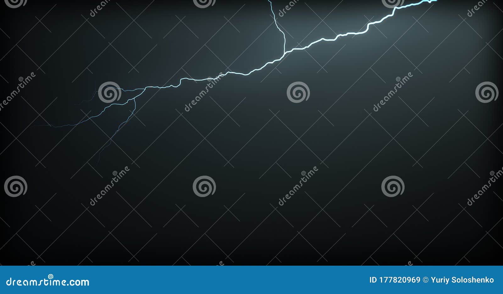 Lightning Strikes on a Black Background with Realistic Reflections ...