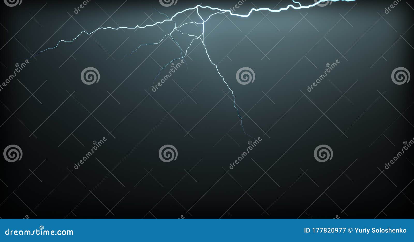 Lightning Strikes on a Black Background with Realistic Reflections ...