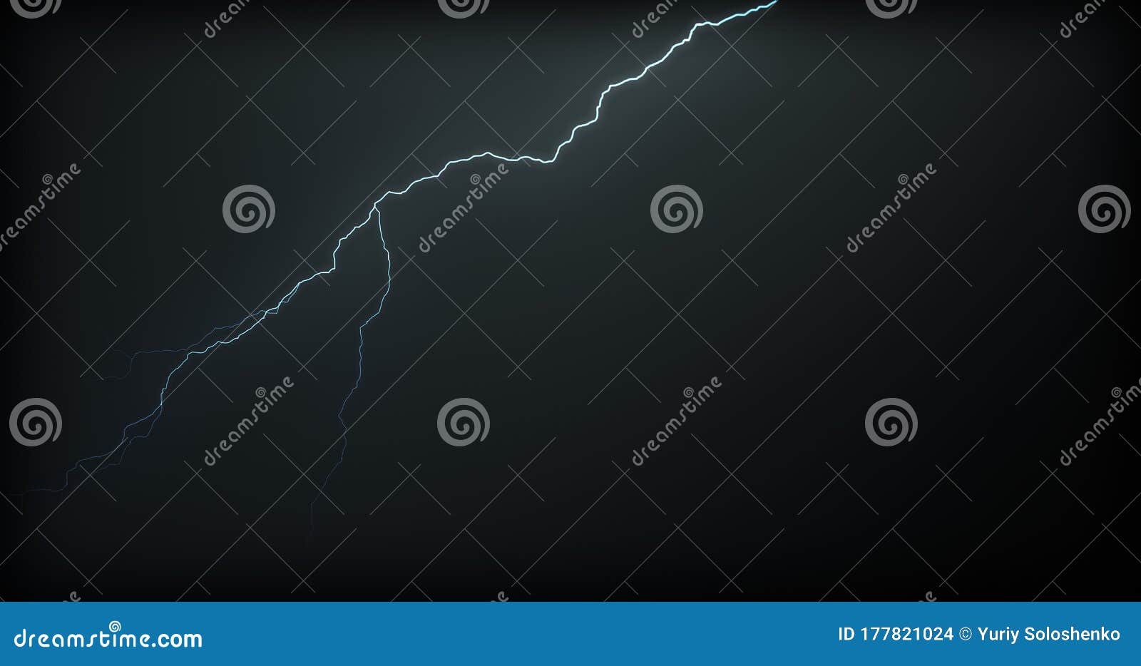 Lightning Strikes on a Black Background with Realistic Reflections ...