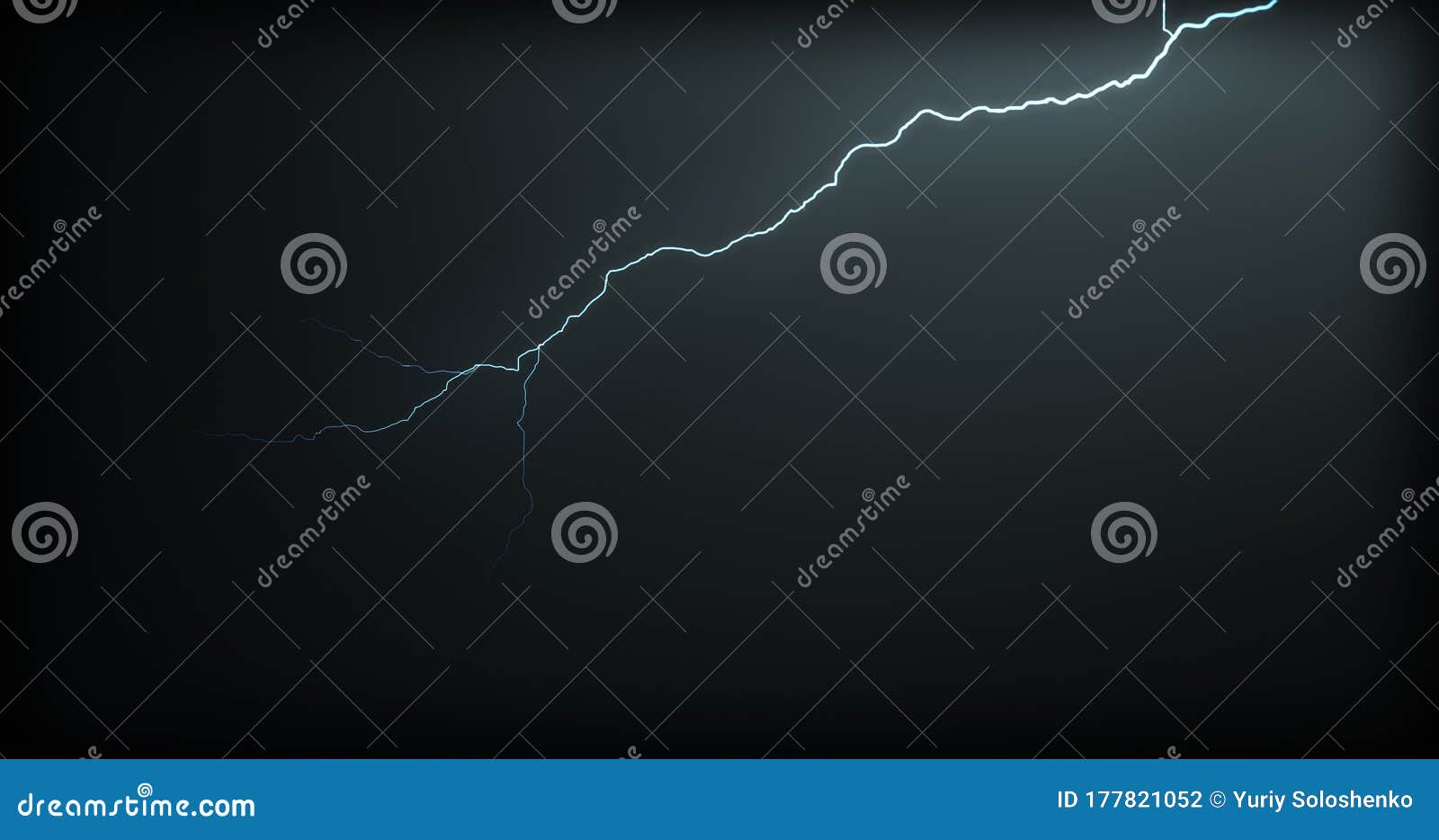 Lightning Strikes on a Black Background with Realistic Reflections ...