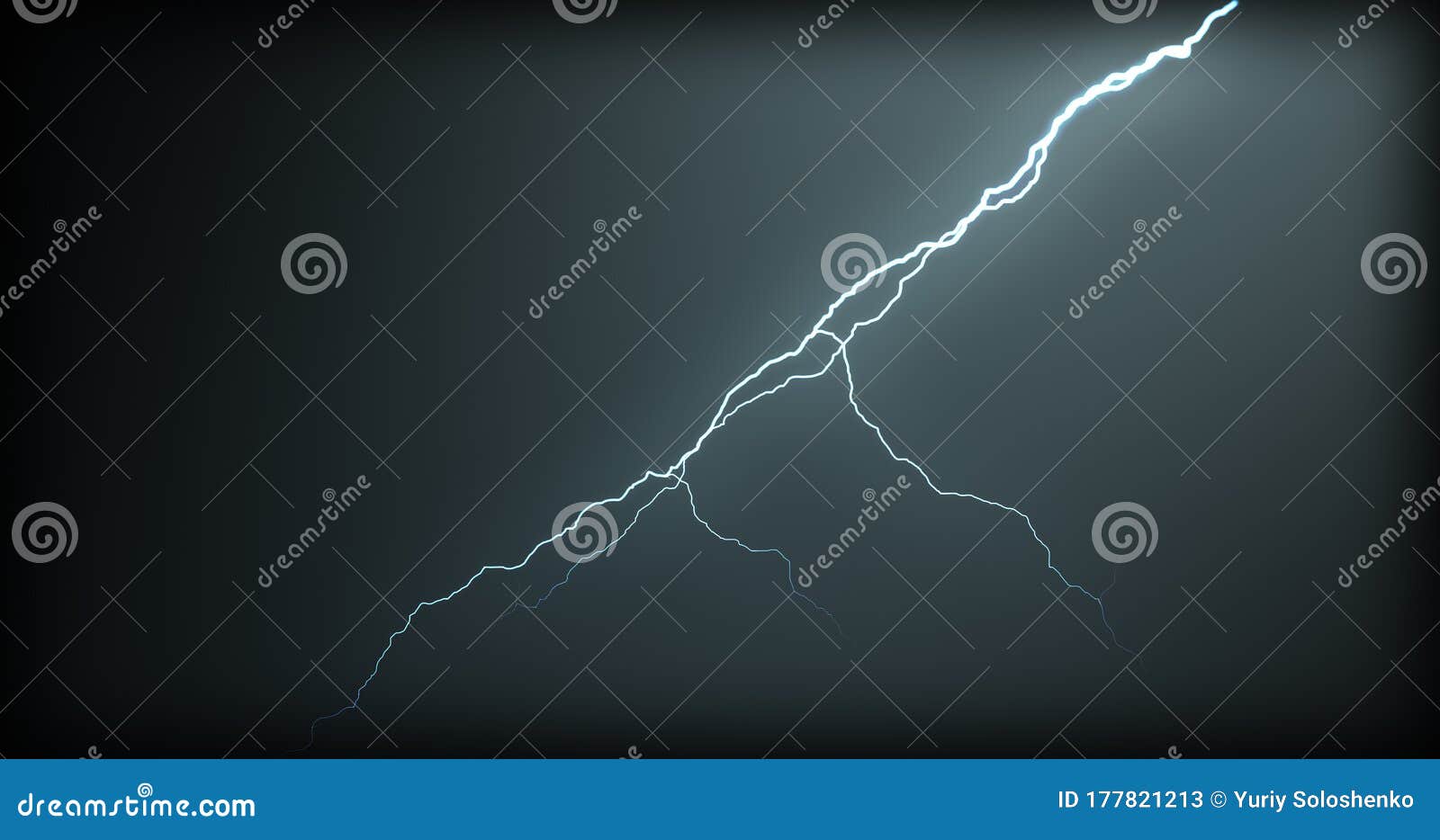 Lightning Strikes on a Black Background with Realistic Reflections ...