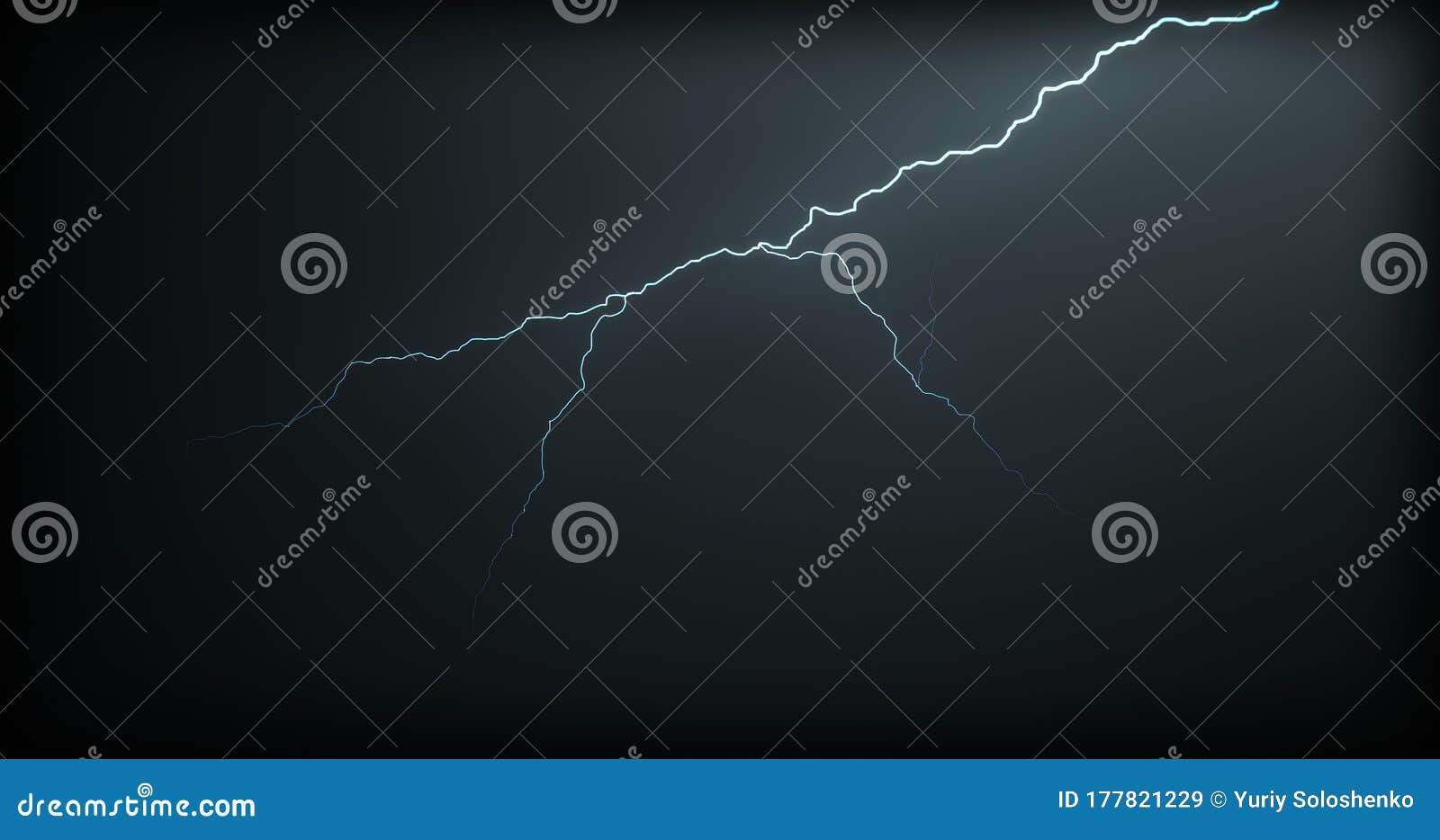 Lightning Strikes on a Black Background with Realistic Reflections ...