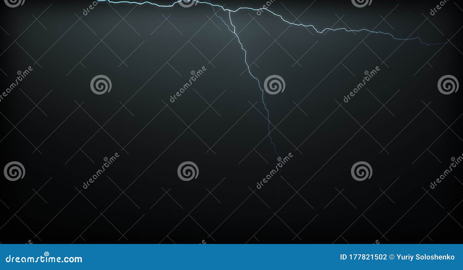 Lightning Strikes on a Black Background with Realistic Reflections ...