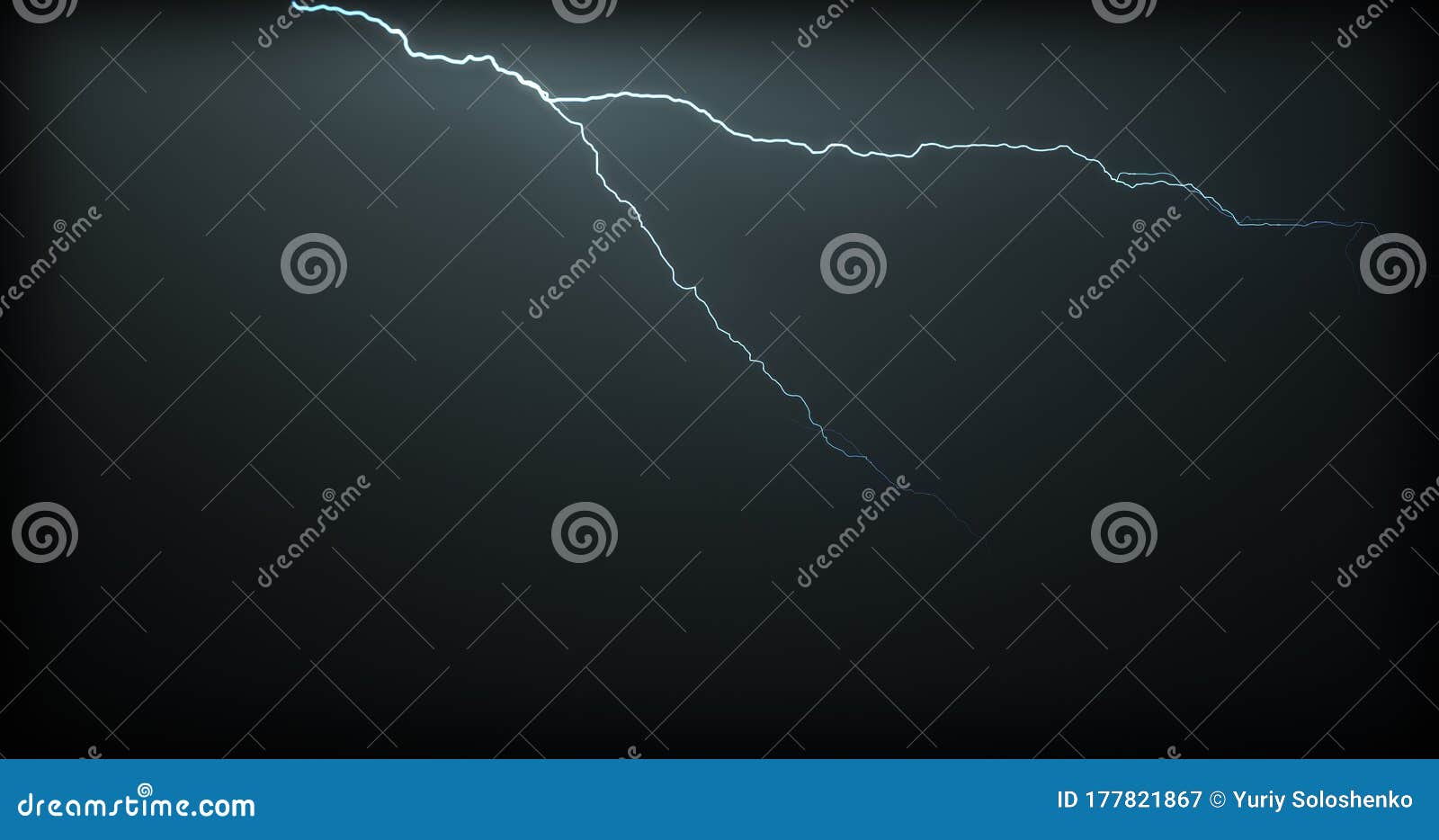 Lightning Strikes on a Black Background with Realistic Reflections ...