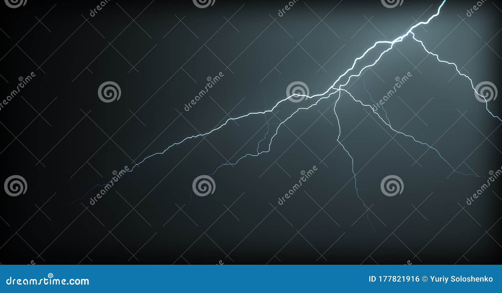 Lightning Strikes on a Black Background with Realistic Reflections ...