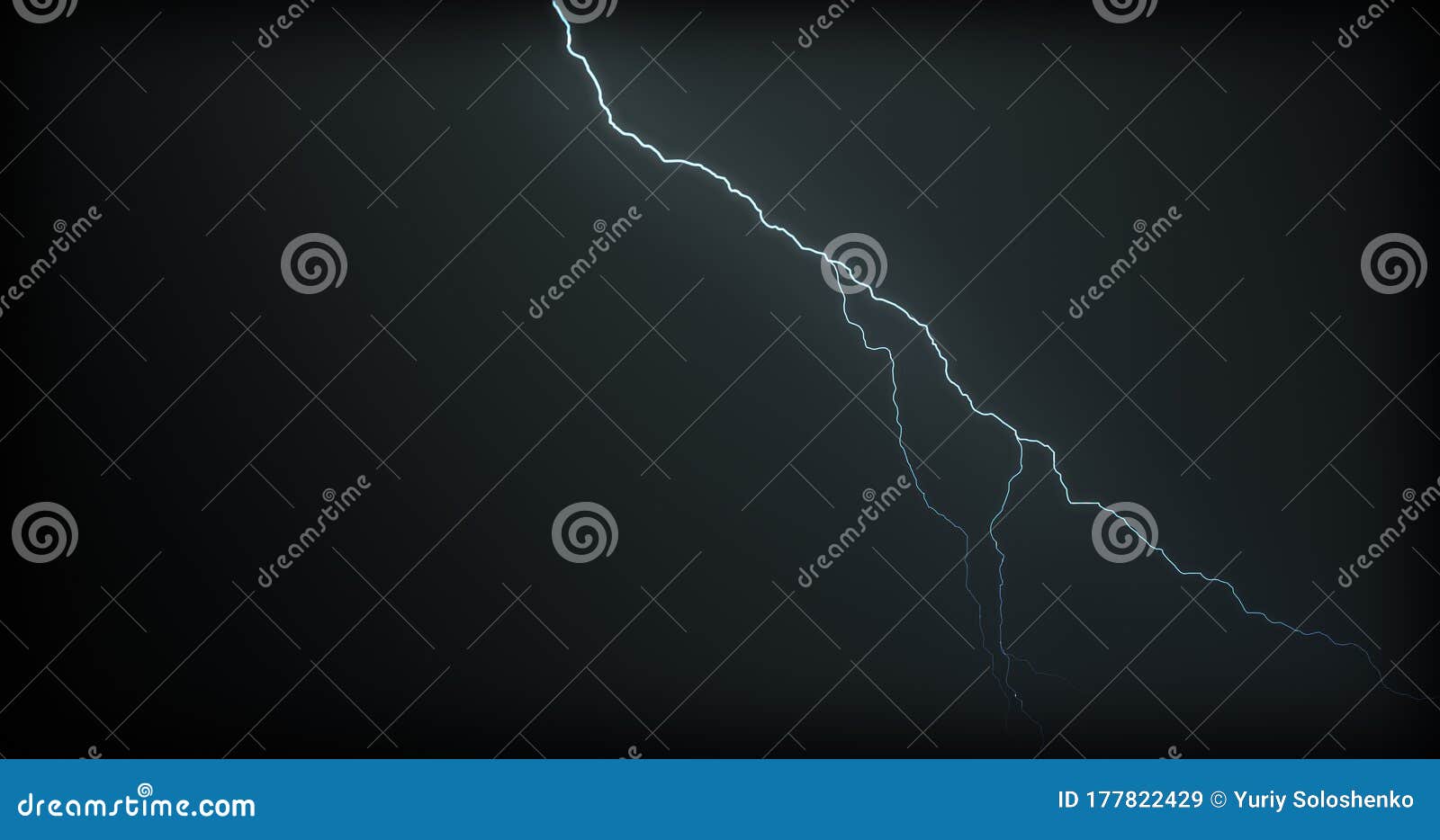Lightning Strikes on a Black Background with Realistic Reflections ...