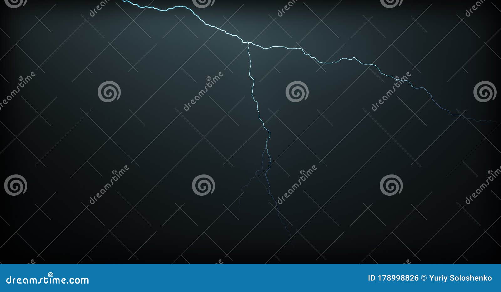 Lightning Strikes on a Black Background with Realistic Reflections ...