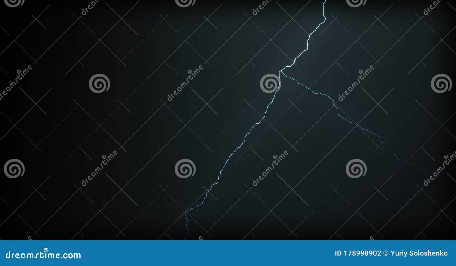 Lightning Strikes on a Black Background with Realistic Reflections ...