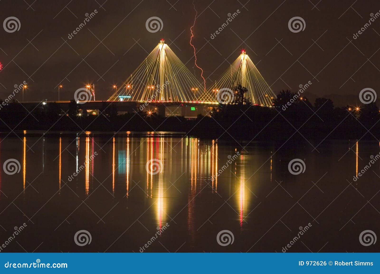 Lightning Strikes a Bridge 7179 Stock Photo - Image of lightning, water ...