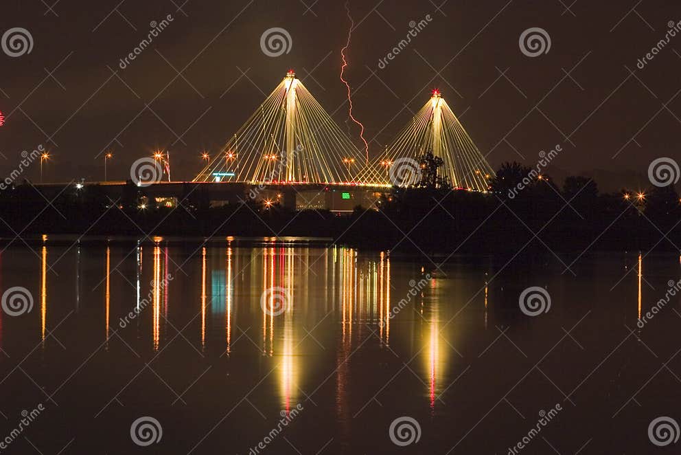 Lightning Strikes a Bridge 7179 Stock Photo - Image of lightning, water ...