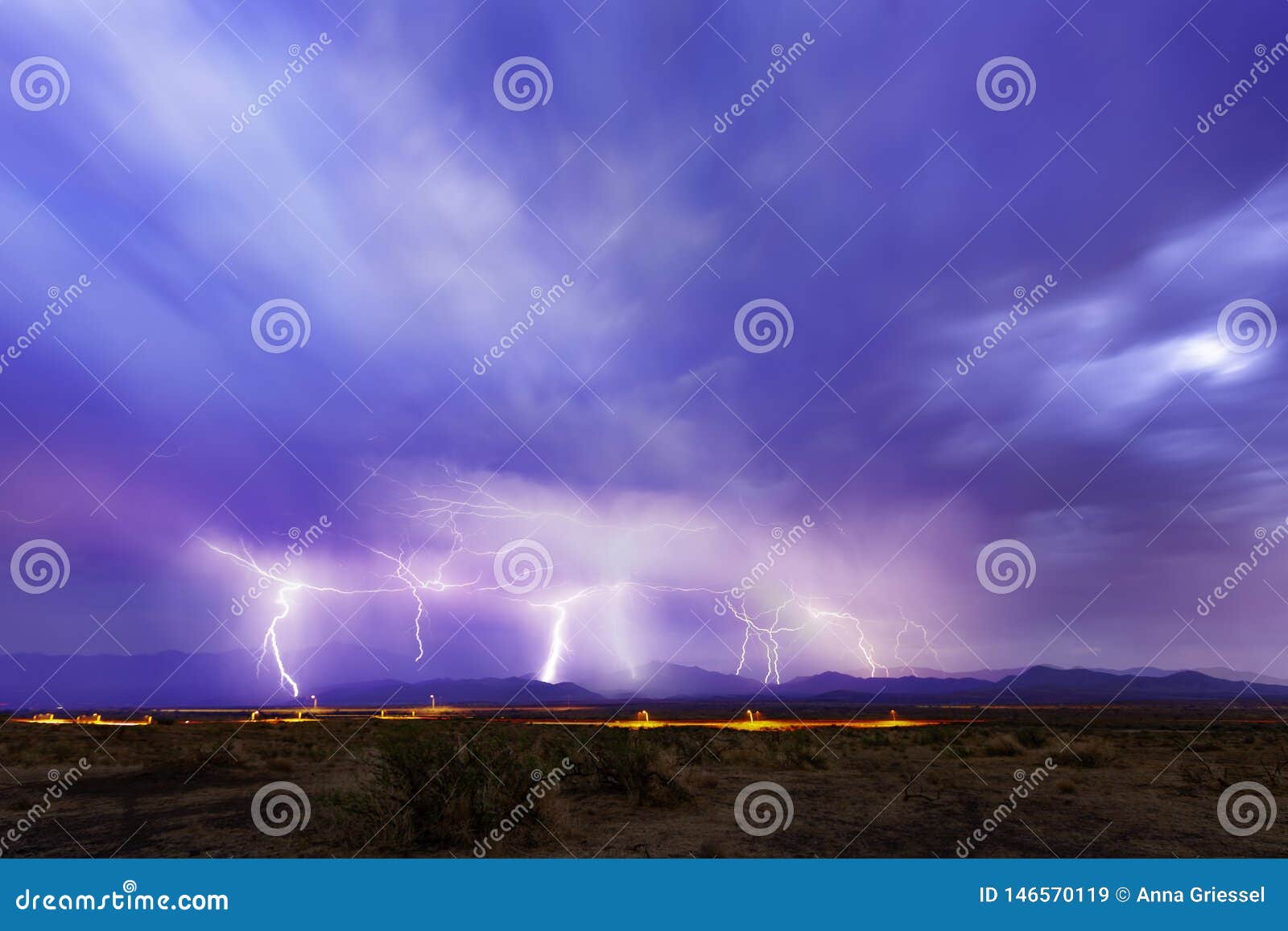 Multiple Lightning Strikes in Dark Blue Sky Stock Image - Image of ...